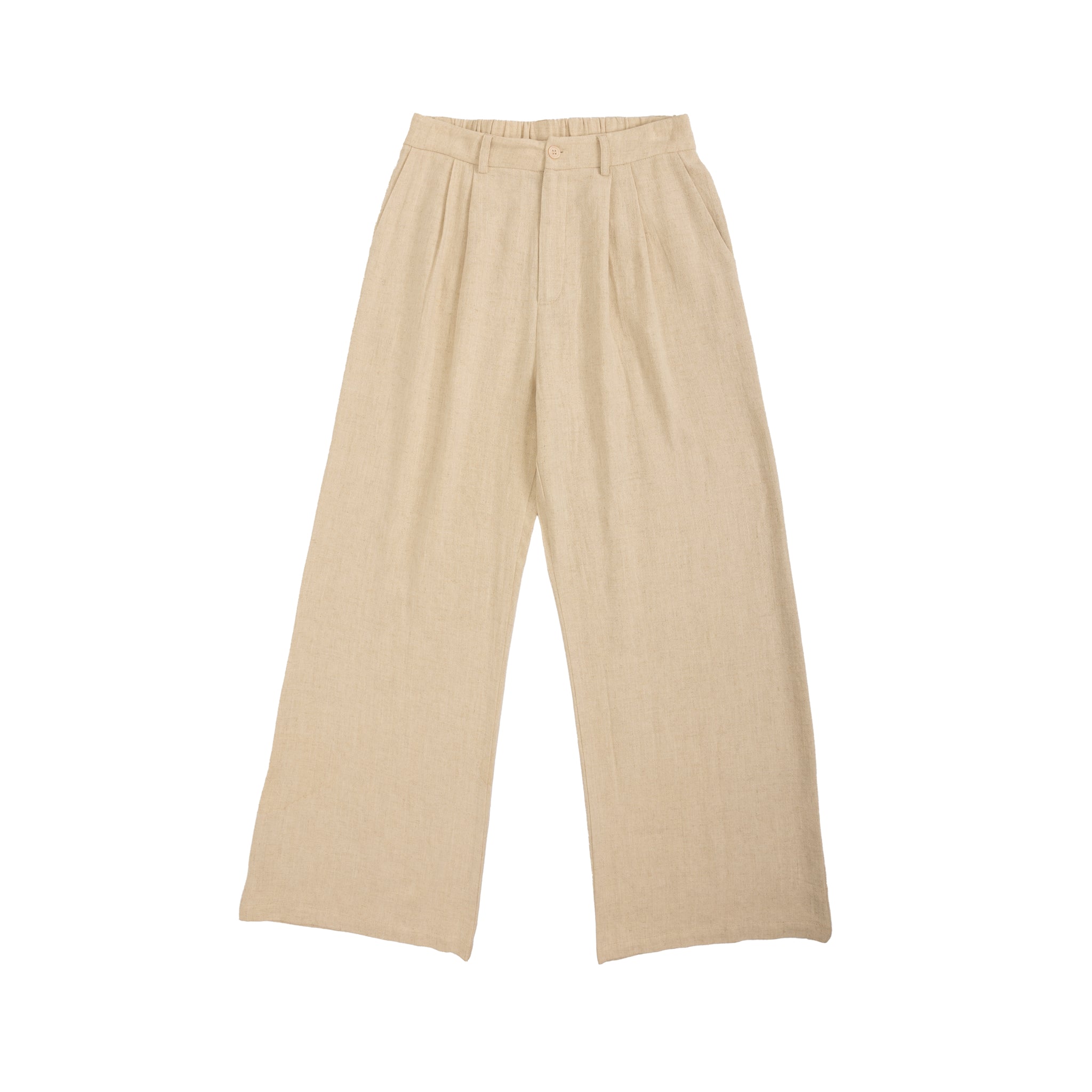 Linen Button Up Pants – Organic High-Rise Wide Leg Trousers